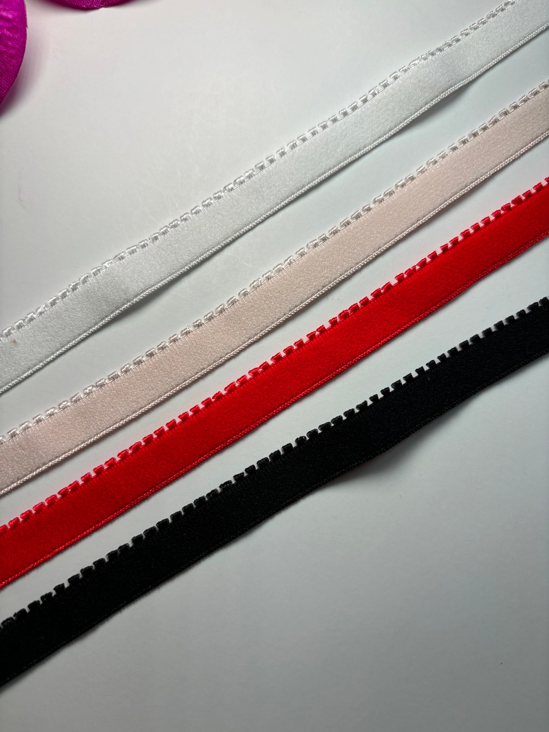 3/810 Mm Soft Cute Picot Elastic-2 Yards, Picot Lace Elastic, Red/black ...