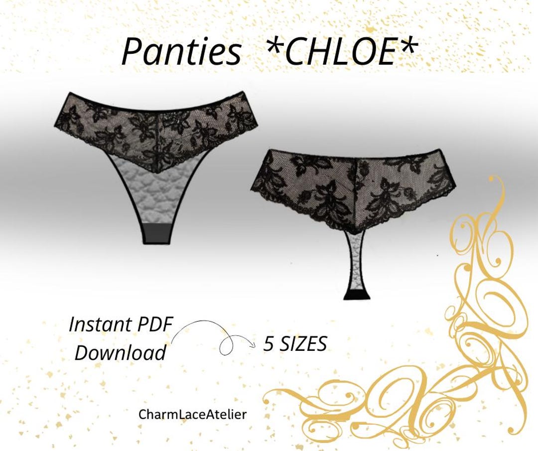 Lingerie Sewing Pattern 5 Sizes, Womens PDF Lingerie Panties Pattern ...