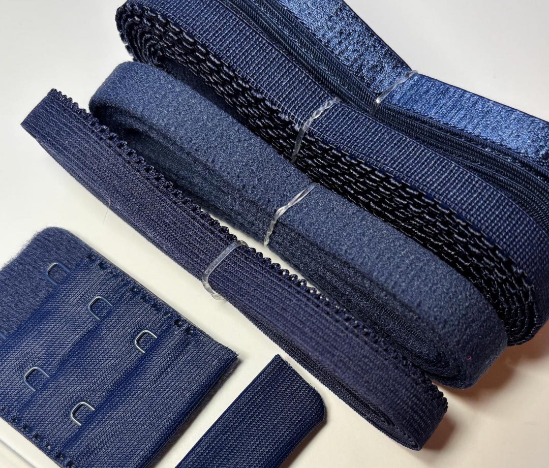 Navy Blue Lingerie Elastic Kit, Soft Stretch Elastic Set for Bra ...