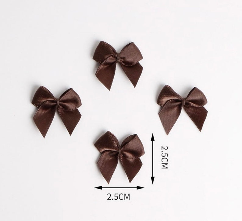 1/25 Mm Small Satin Bows Set of 3, Premium Tiny Sewing on Satin Ribbon ...