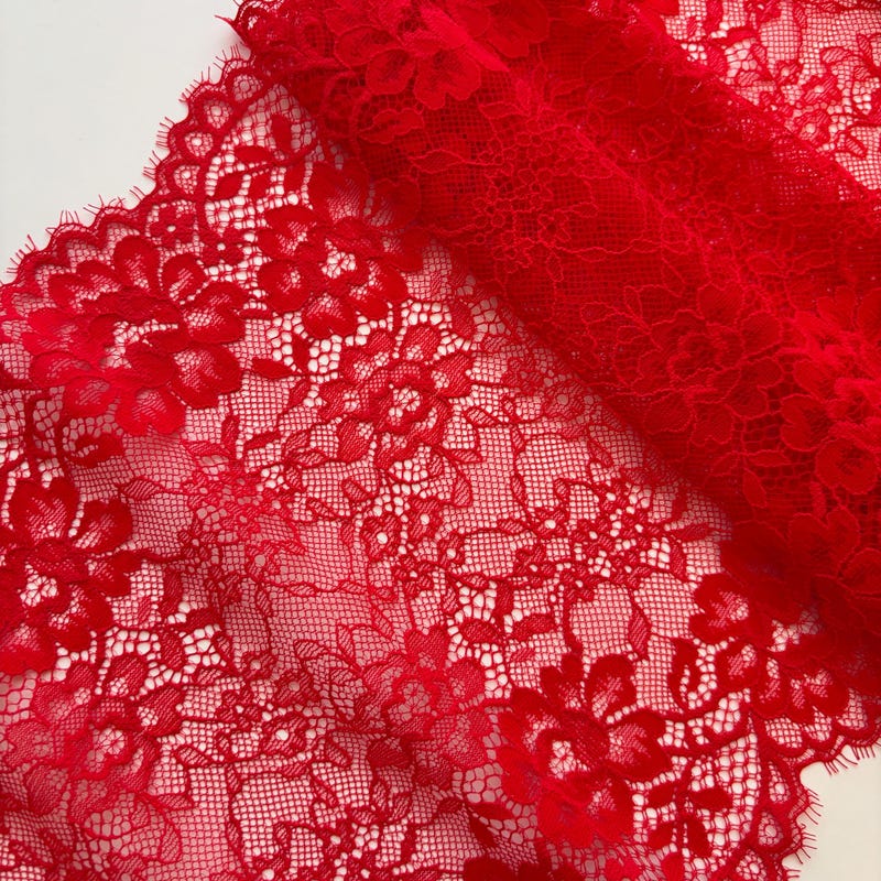 Red Lace Fabric - Etsy