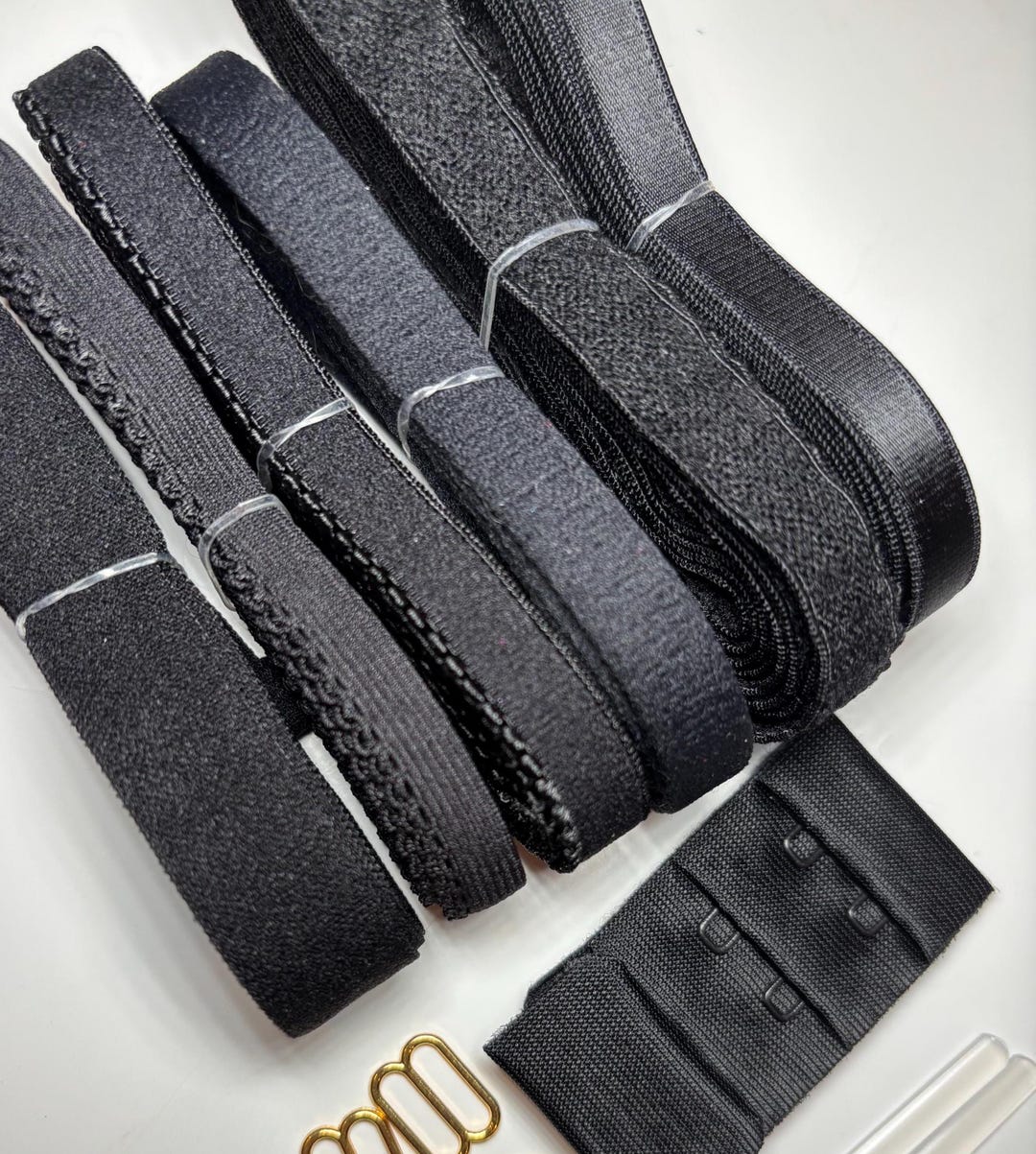 Black Lingerie Elastic Kit, Soft Stretch Elastic Set for Bra & Panty ...