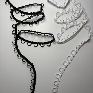 Elastic Button Loop Trim, Black & White Loop, Sewing Notion for Bridal ...