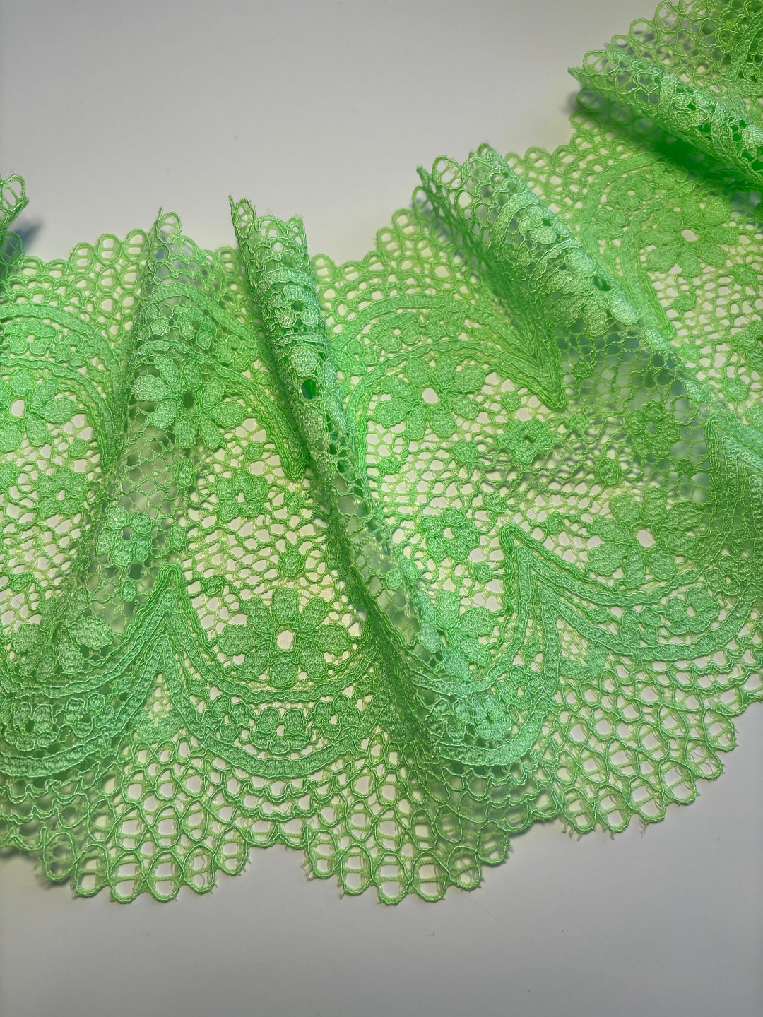 Neon Green Stretch Lace Trim, Sewing Lace Lingerie, Lace Trim Width ...