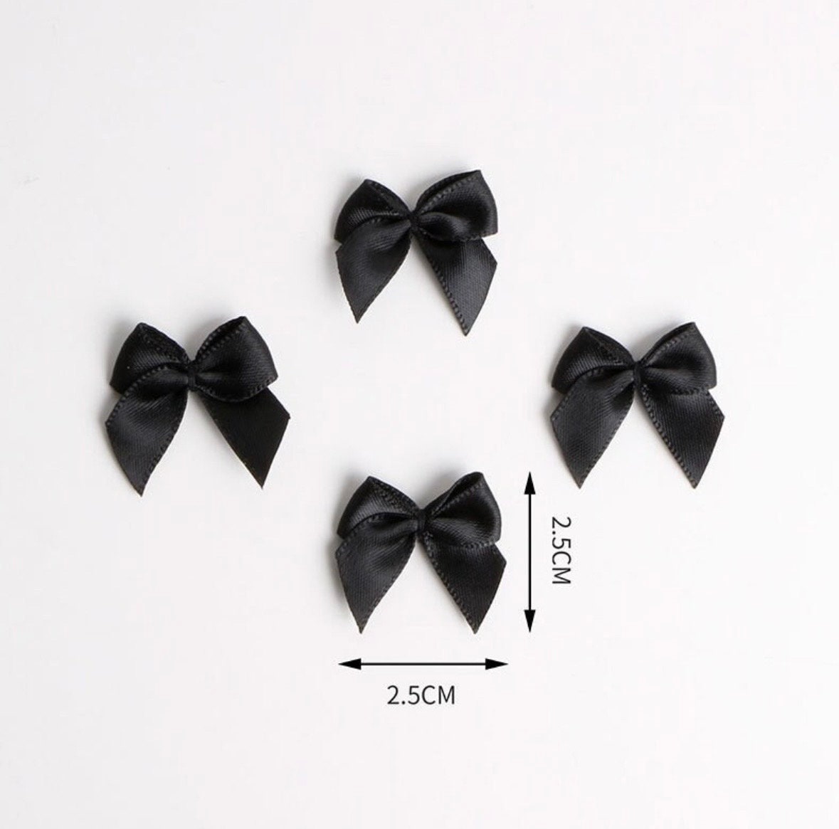 1/25 Mm Small Satin Bows Set of 3, Premium Tiny Sewing on Satin Ribbon ...