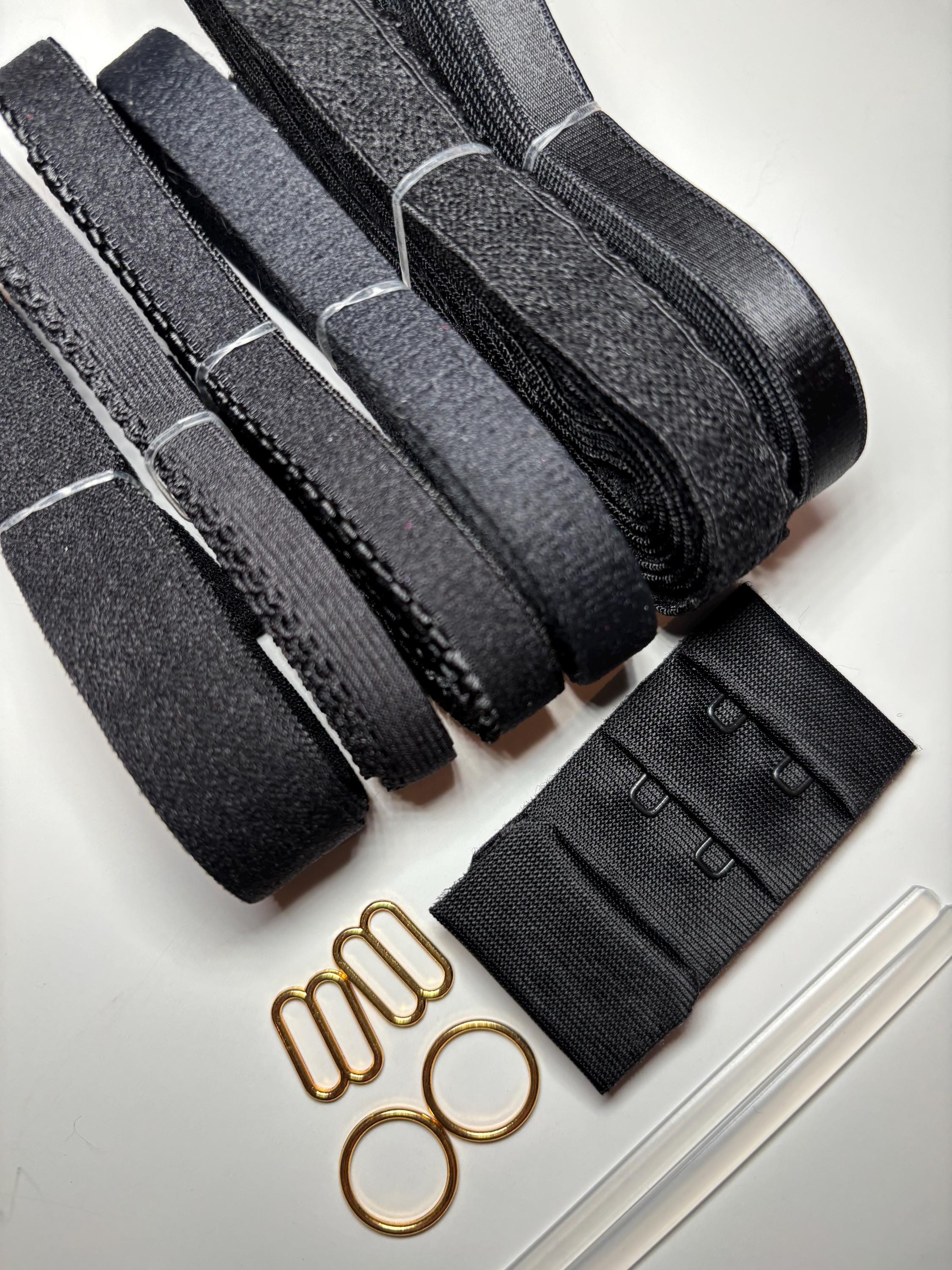 Black Lingerie Elastic Kit, Soft Stretch Elastic Set for Bra & Panty ...