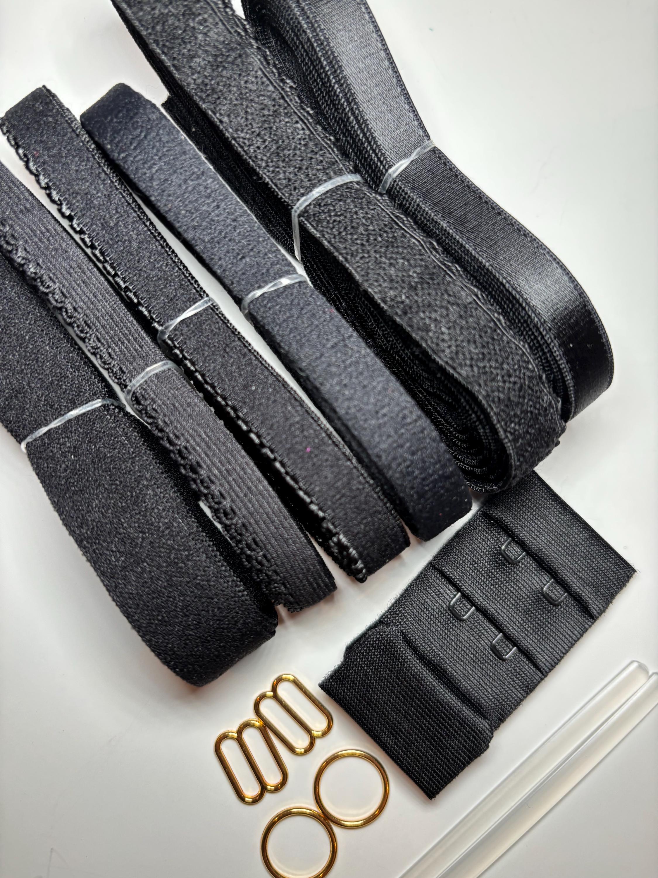 Black Lingerie Elastic Kit, Soft Stretch Elastic Set for Bra & Panty ...