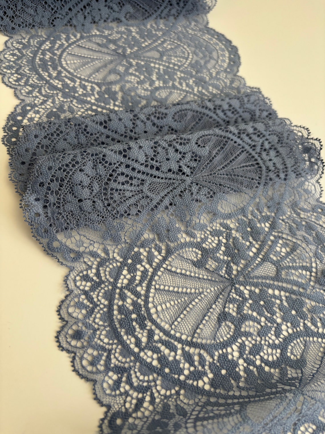 Grey Elastic Tulle Lace Trim, Elastic Mesh Lace Fabric, Bra Making Lace ...
