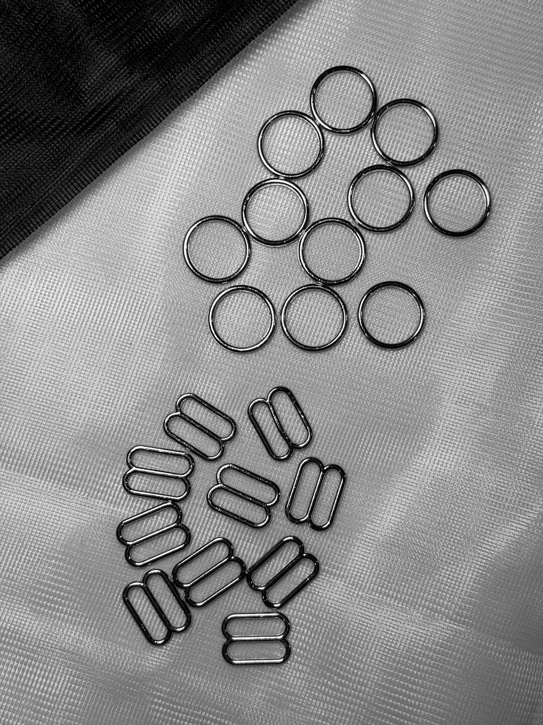 12 Mm (1/2 Inch) Silver Metal Rings and Sliders Set, Bra Strap Hardware ...