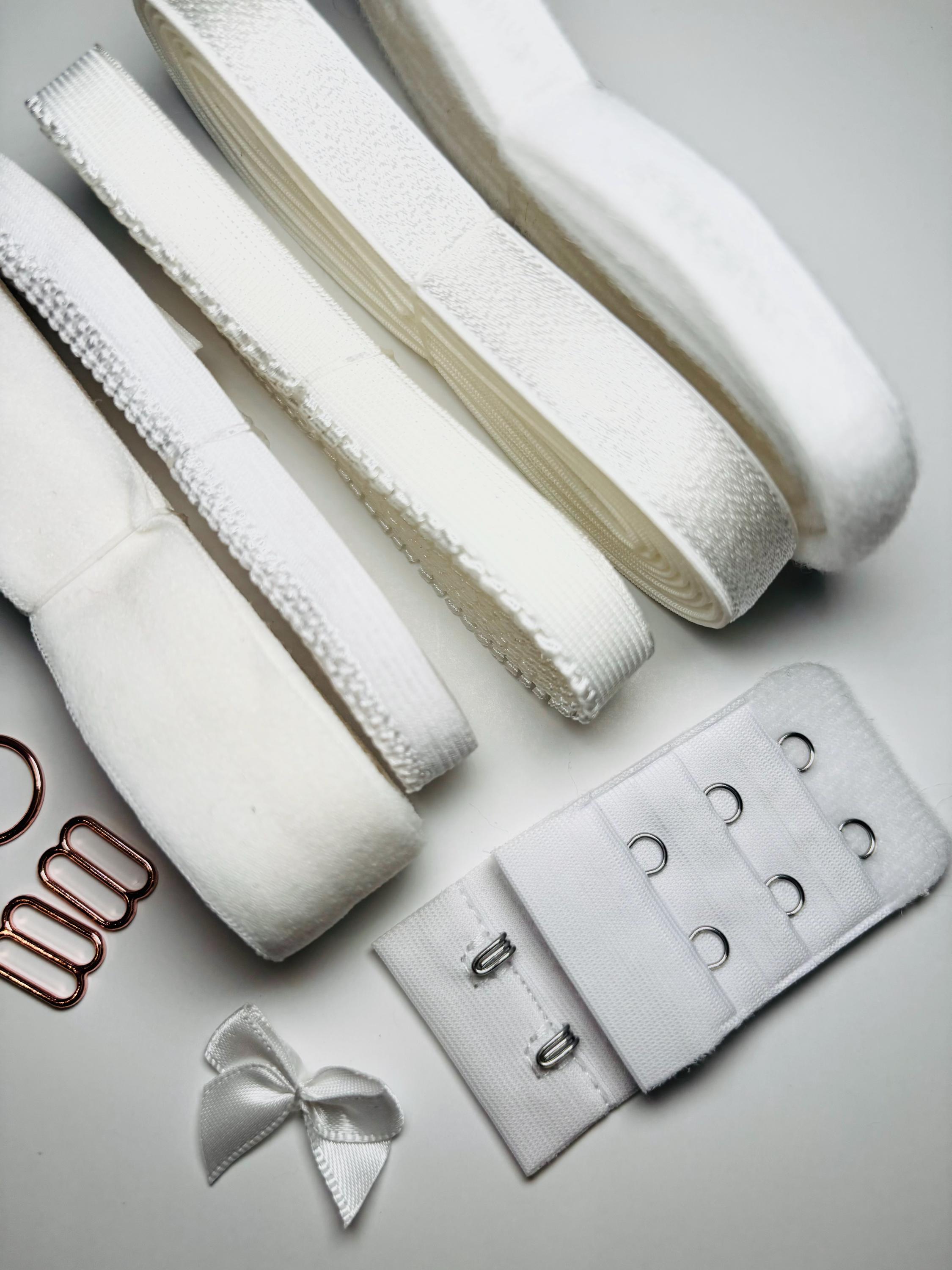 White Lingerie Elastic Kit, Soft Stretch Elastic Set for Bra & Panty ...