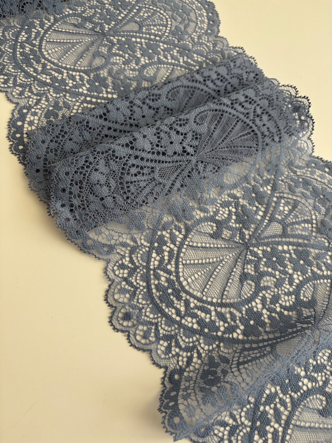 Grey Elastic Tulle Lace Trim, Elastic Mesh Lace Fabric, Bra Making Lace ...