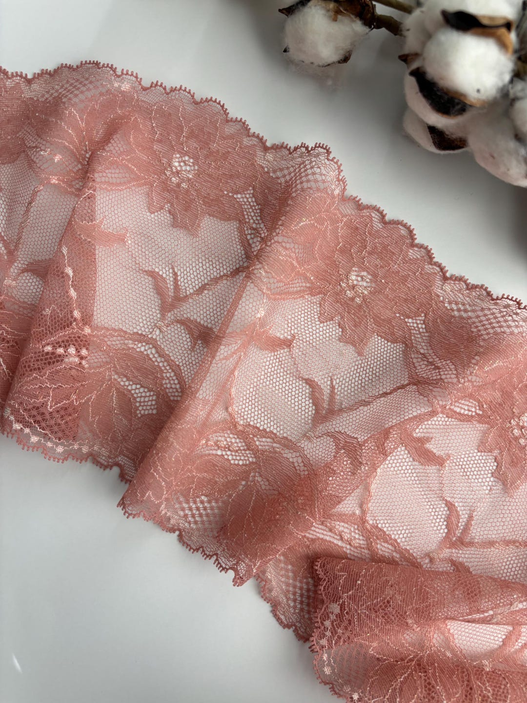 Beige Elastic Lace, Floral Embroidered Stretch Lace Fabric, Lingerie ...