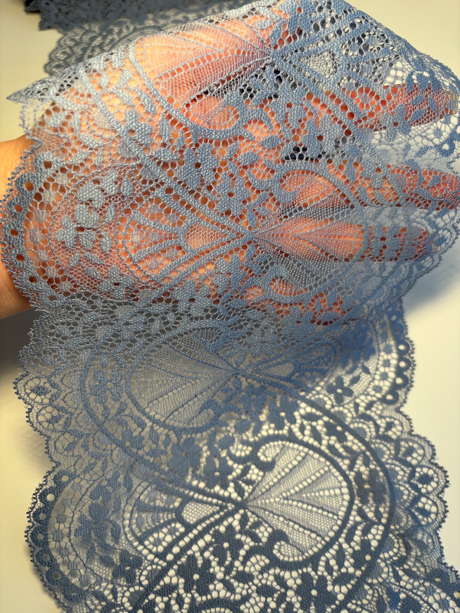 Grey Elastic Tulle Lace Trim, Elastic Mesh Lace Fabric, Bra Making Lace ...