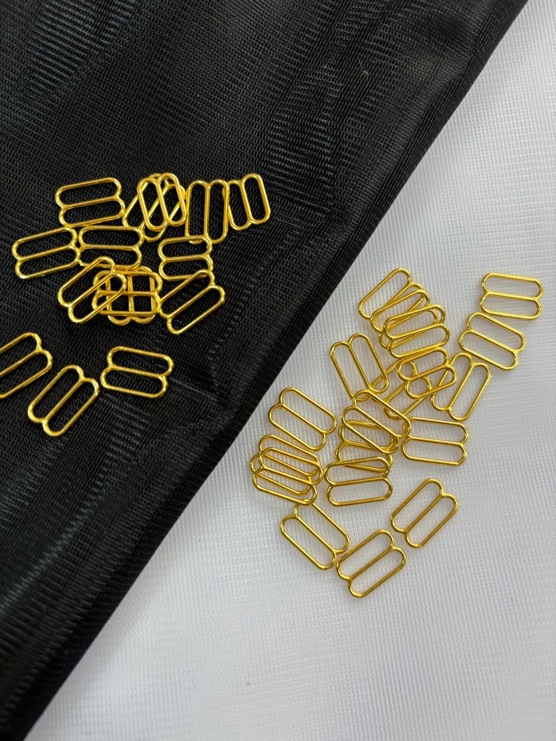 12mm (1/2* Inch) Gold Strap Sliders, Set of 2 Pieces, Metal Bra Strap ...