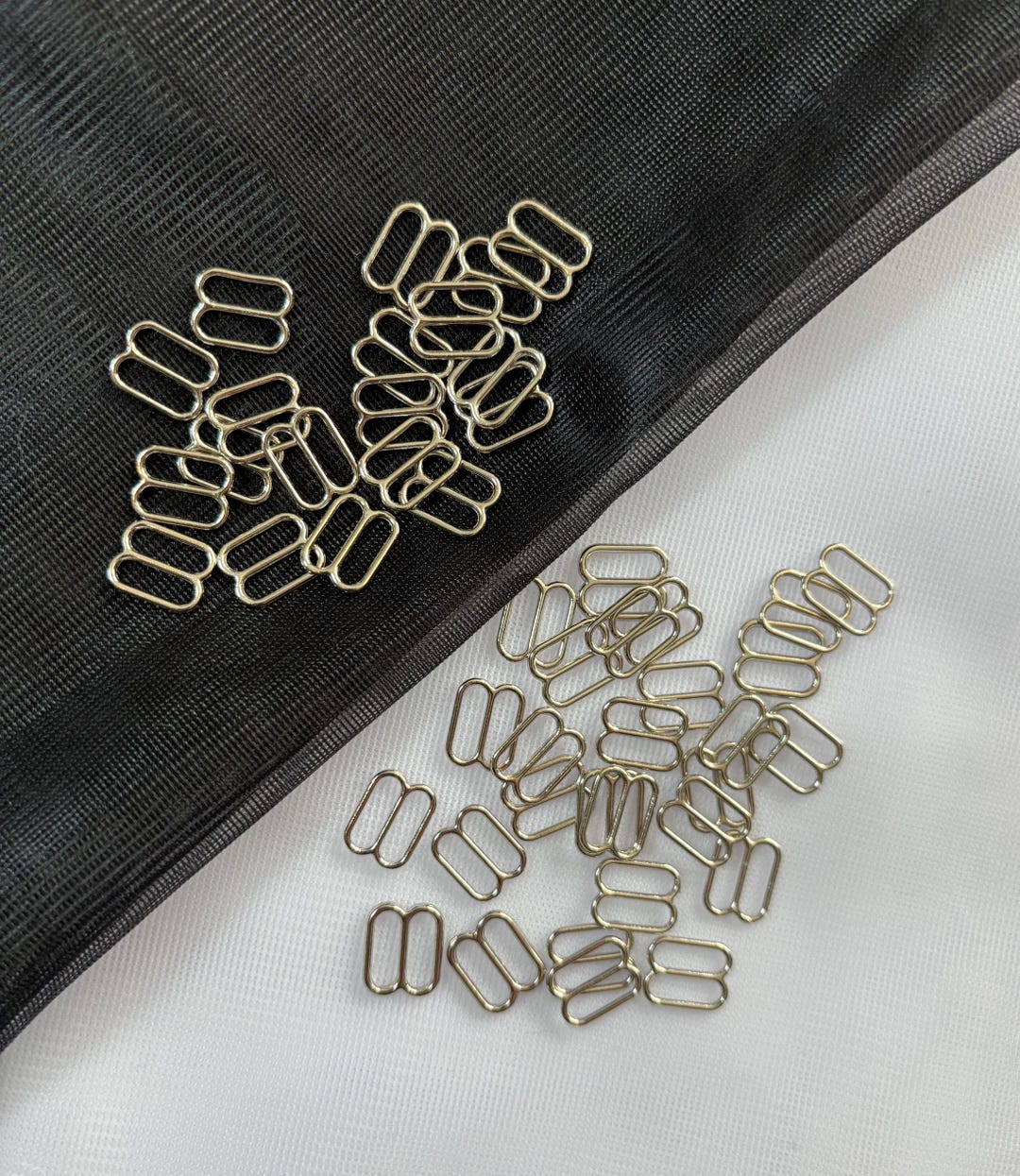 10 Mm(3/8* Inch) Silver Strap Sliders, Set of 2 Pieces, Metal Bra Strap ...