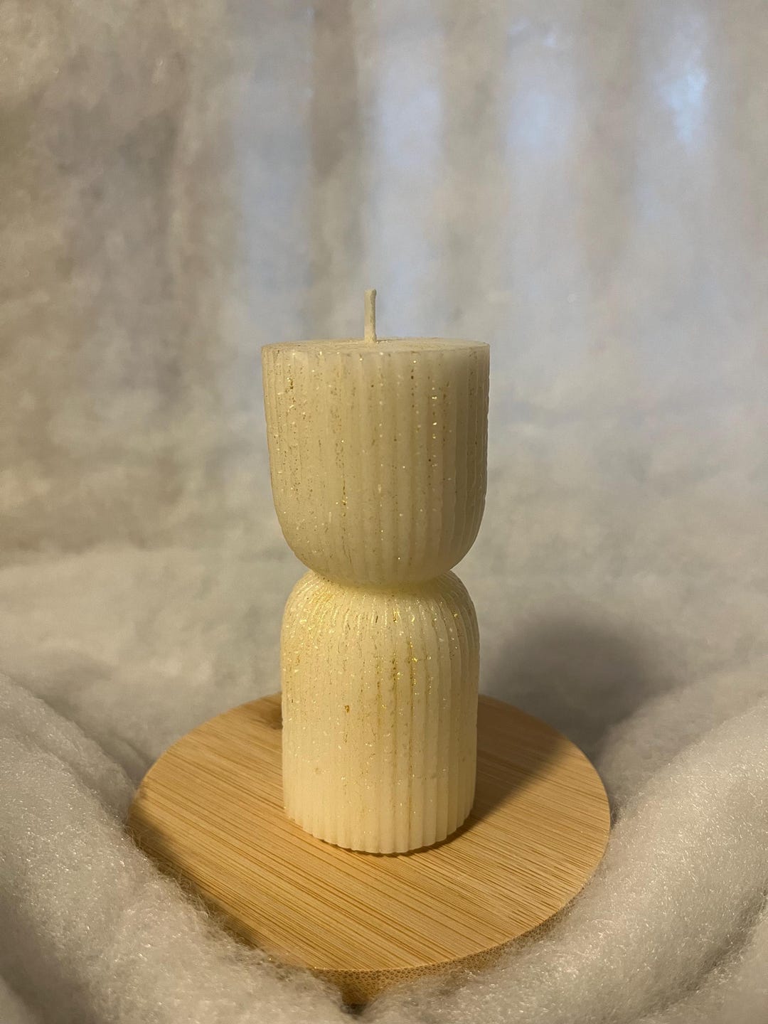 Doble Sphere Ribbed Candle - Etsy