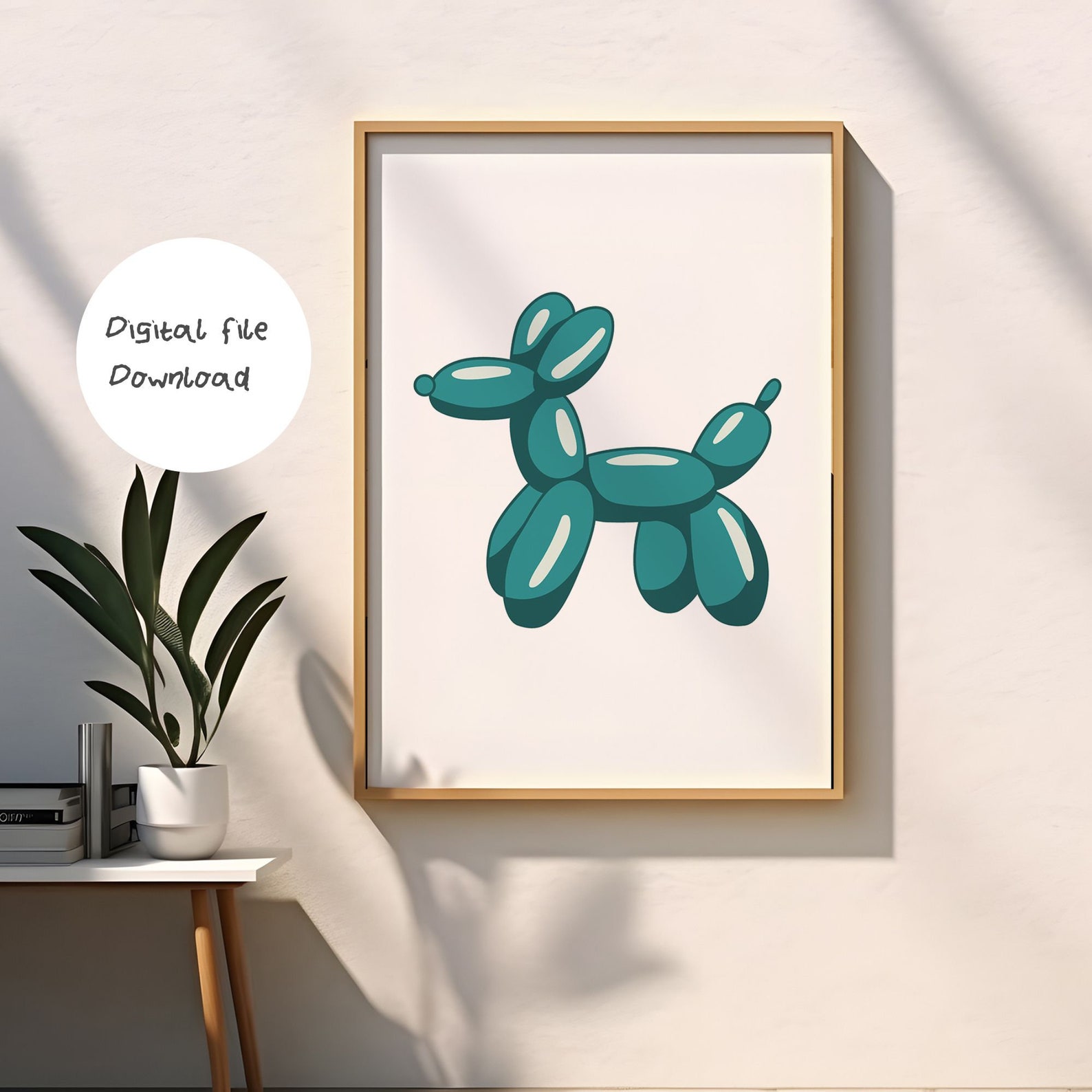 Green Balloon Dog Poster, Balloon Art ,retro Poster, Preppy Room Decor ...