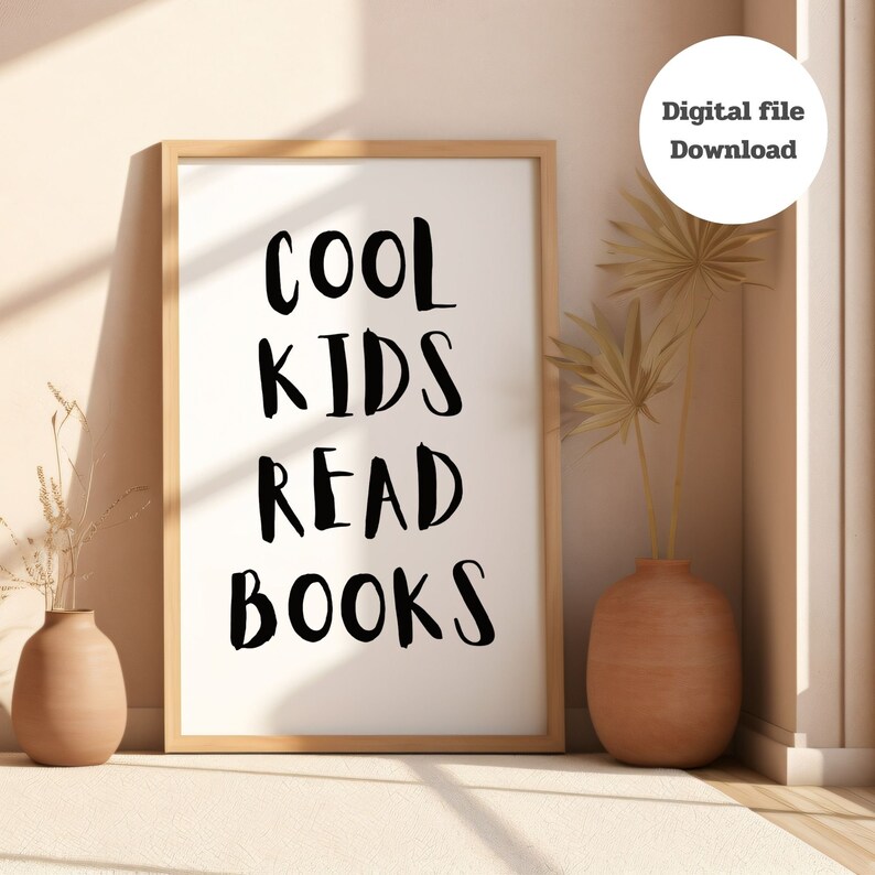 Cool Kids Read Books,cool Kids Poster, Reading Corner Wall Art ...
