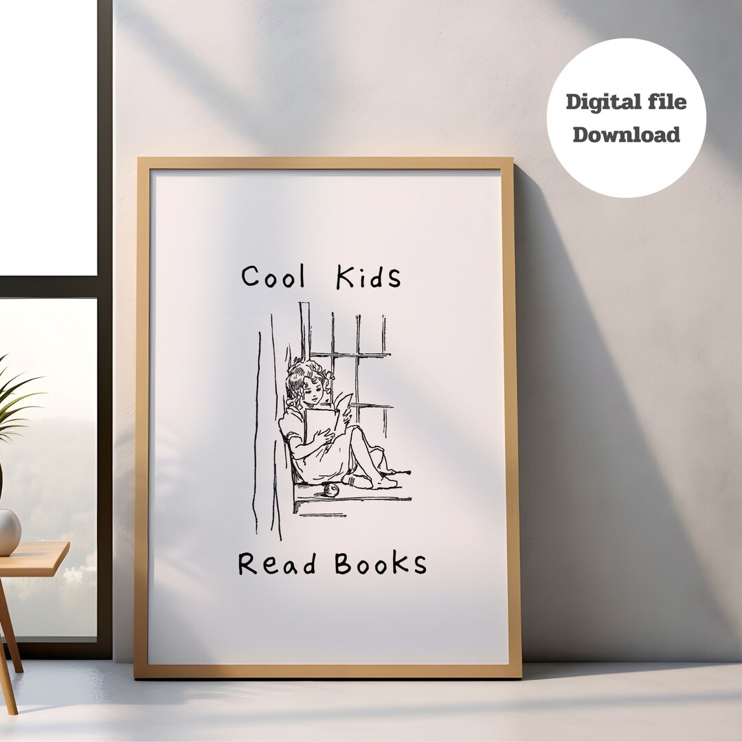 Cool Kids Read Books,cool Kids Poster, Reading Corner Wall Art ...