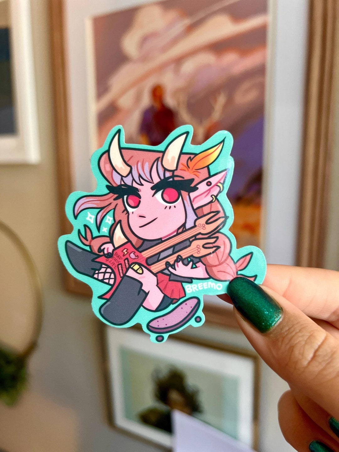 Fig Faeth Dimension 20 Fantasy High Bad Kids Sticker Bard Tiefling Art ...