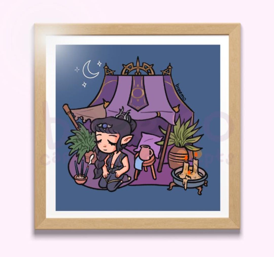 BG3 Shadowheart Camp Illustration Original Art Wall Print Physical ...