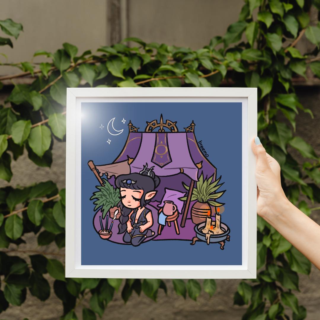 BG3 Shadowheart Camp Illustration Original Art Wall Print Physical ...