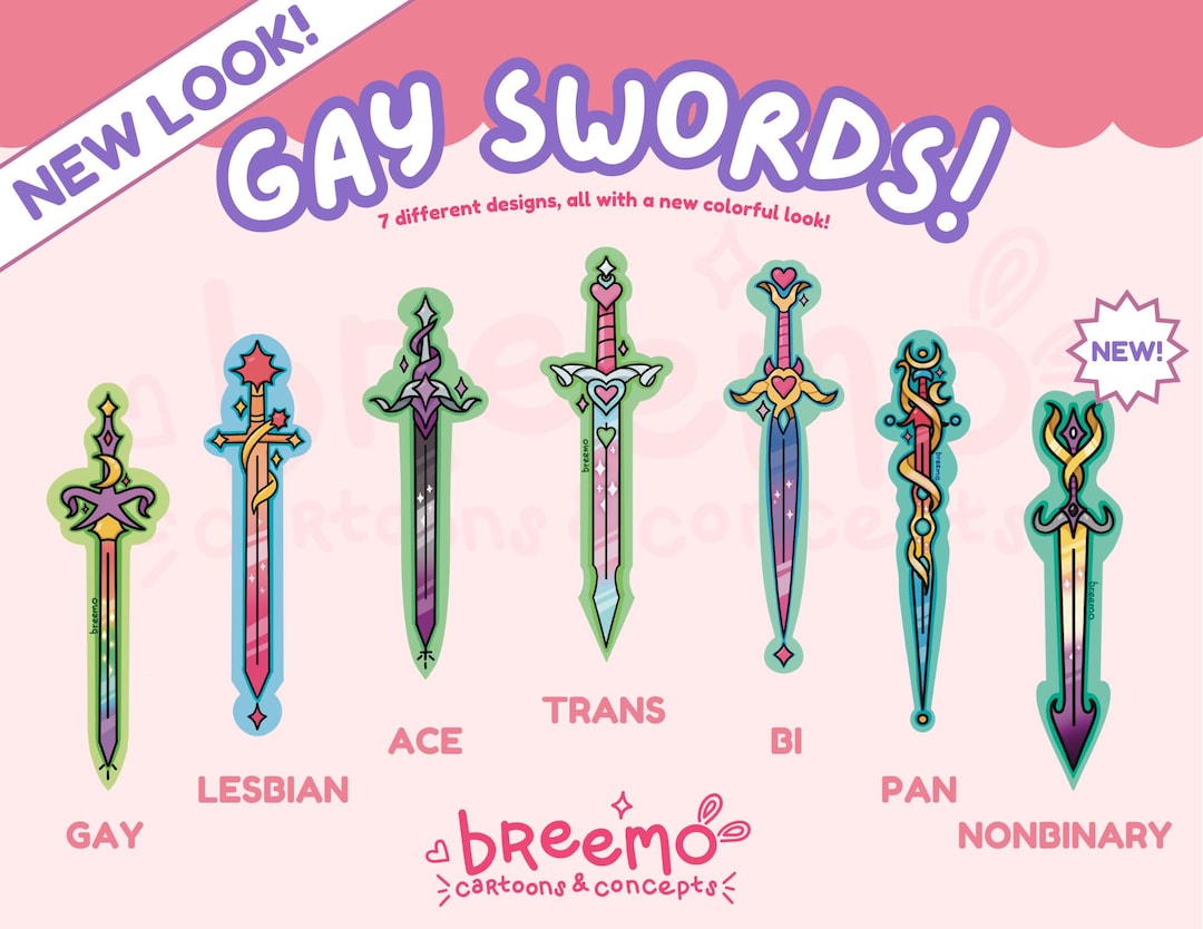 Pride Sword Stickers Gay LGBT Weapon Glossy Holographic - Etsy