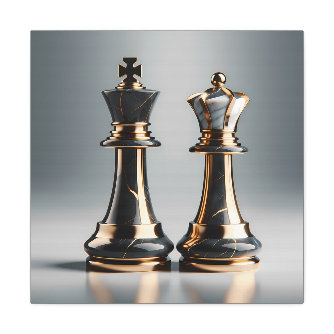 Chess Set Wall Art King & Queen Wall Art Chest Pieces Canvas Art Chess ...