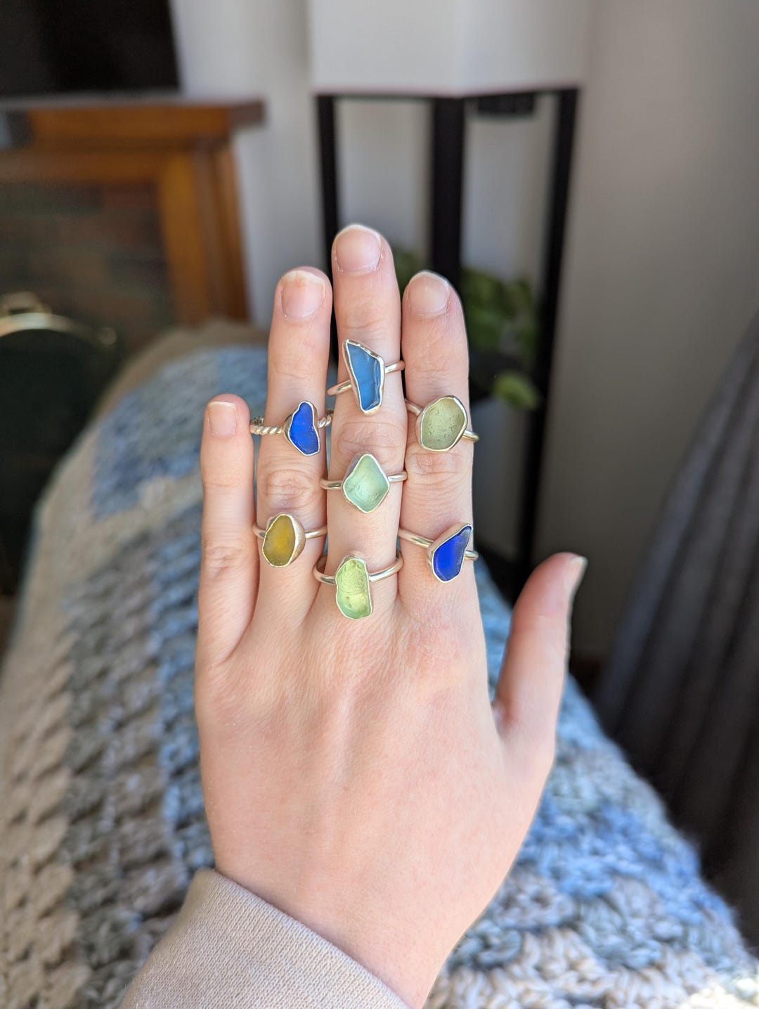 Sterling Silver Sea Glass Ring - Etsy