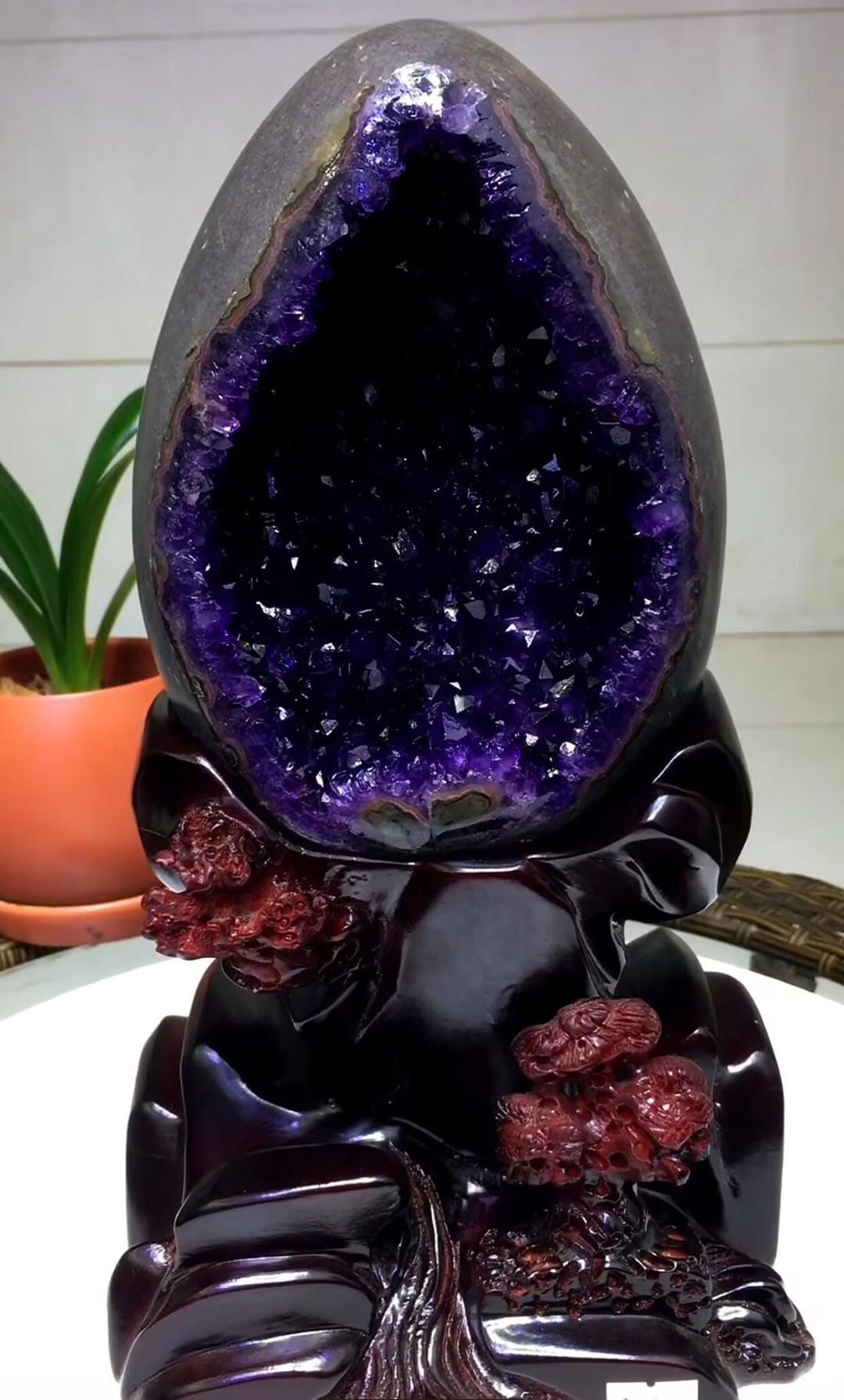 13.6LB Natural Uruguay Vug Amethyst Geode Purple Quartz Crystal ...