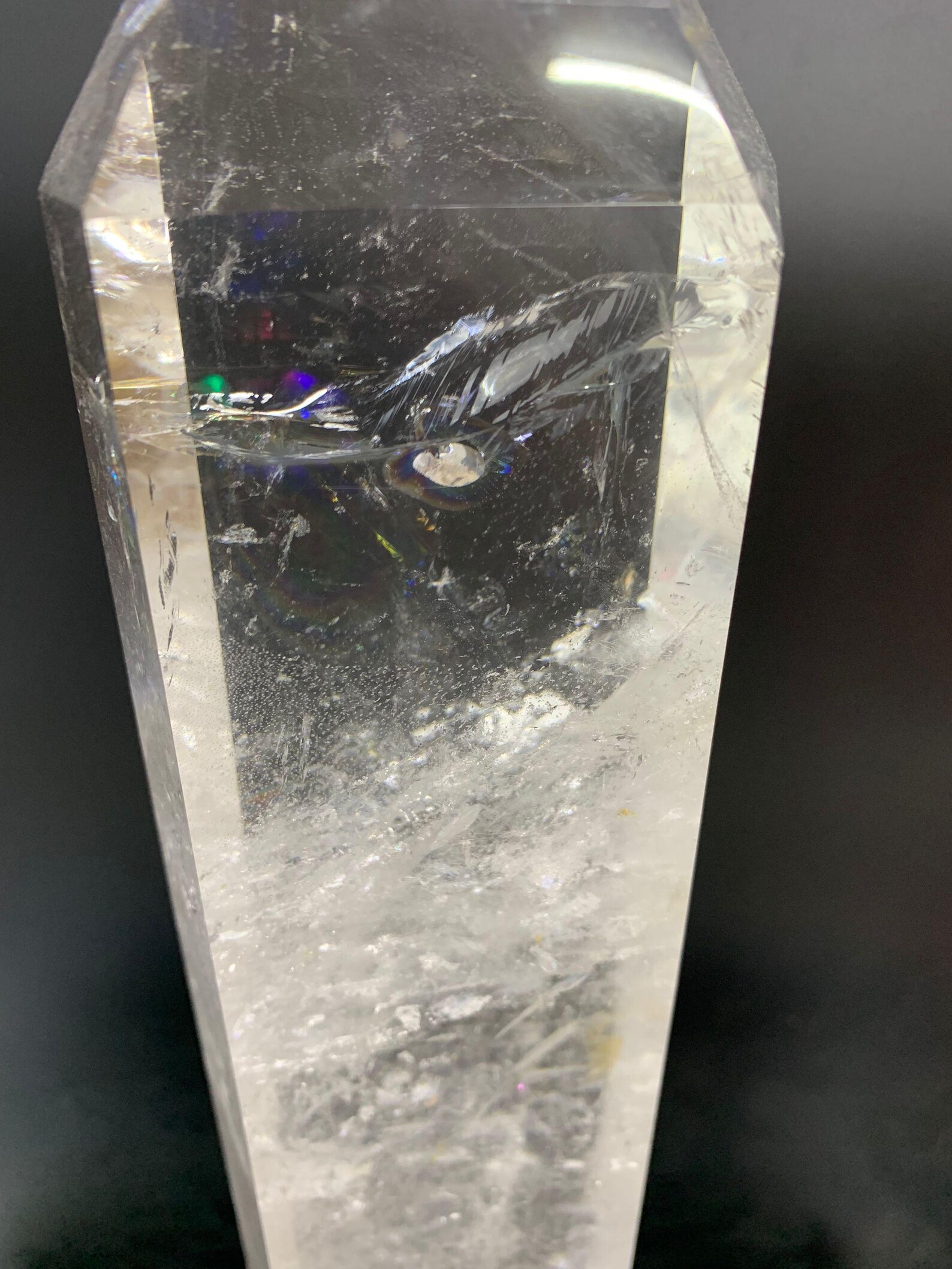 14 LB Top Natural Clear Obelisk Tower Quartz Crystal Wand Point Gift ...