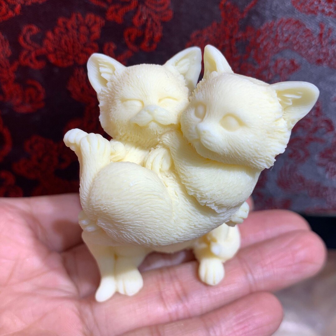 2. Hand Carving Tagua Nut Drag Cat, Ivory Nut Swan, Holiday Cat ...