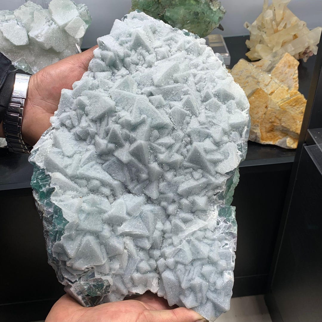 17.3LB TOP Rare Large Particle Natural Snowflake Fluorite Quartz ...