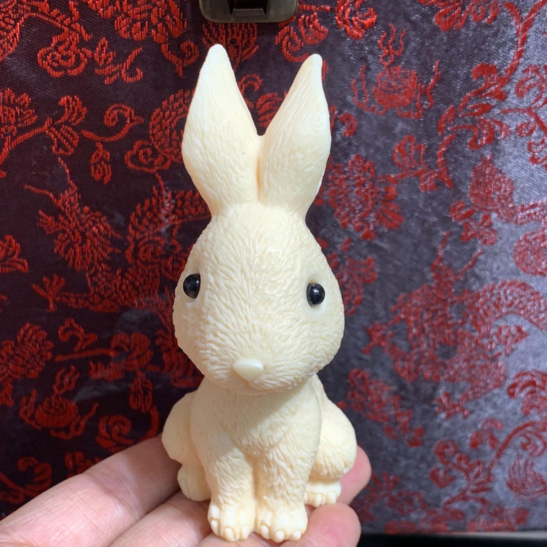 4 Hand Carving Tagua Nut Drag Rabbit, Ivory Nut Rabbit, Holiday Gift ...