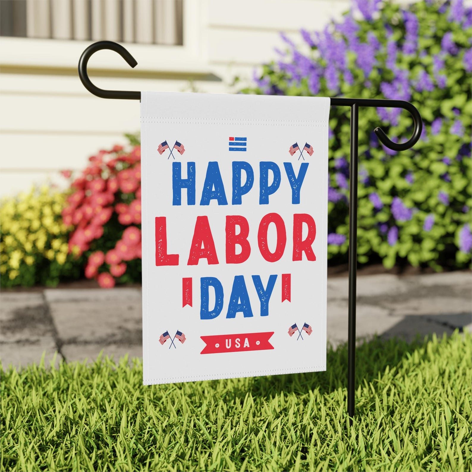 Happy Labor Day Yard Sign - Patriotic Outdoor Garden Flag - Celebrate ...