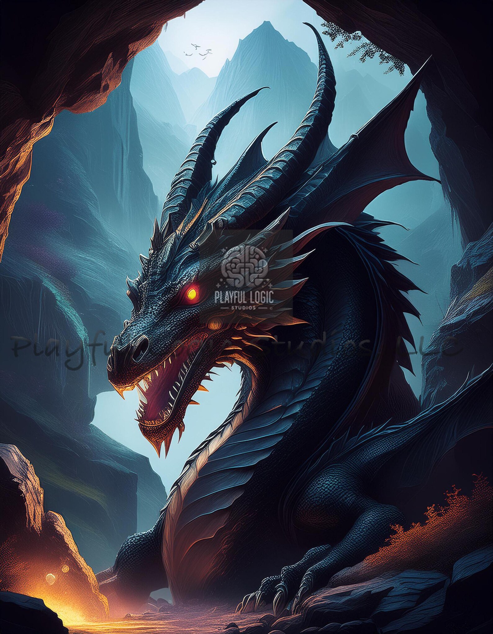 Magical Dragon Art - Collection of 10 Digital Downloads, Ready to Print ...