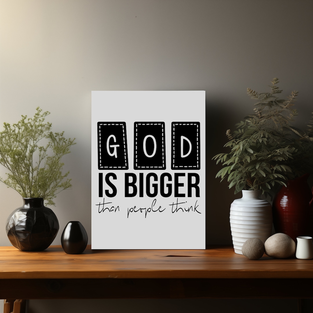 God is Bigger Than You Think Canvas, Bible Verse, Bible Verse ...