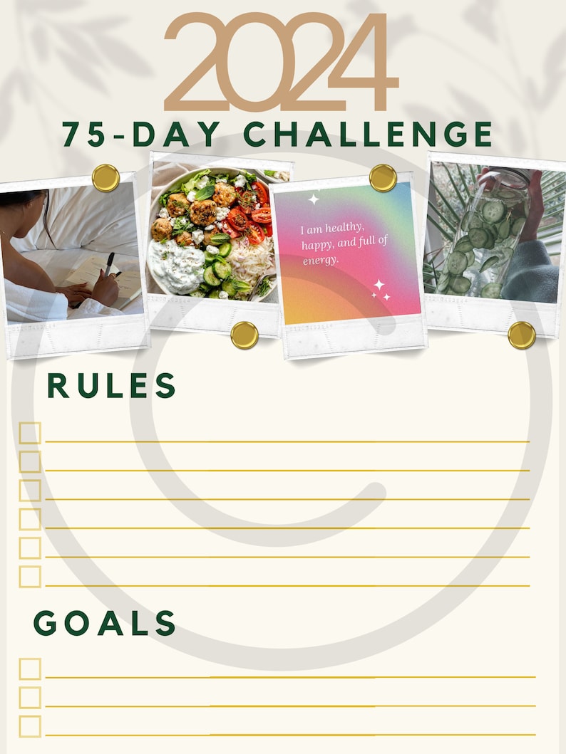 75 Day Challenge Calendar 2024 - Etsy