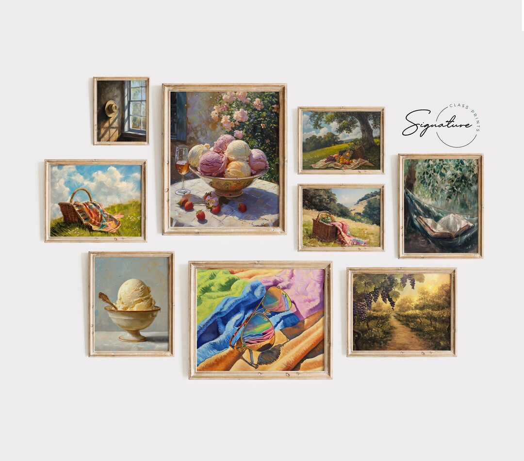 Printable Summer Collection Set of 9, Serene Summer Landscapes and ...