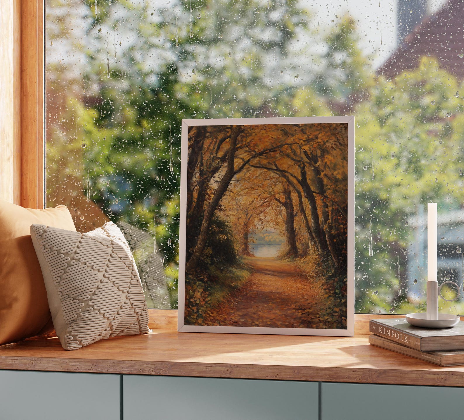 Serene Forest Path in Autumn Colors, Cozy Fall Foliage Walk, Rustic ...
