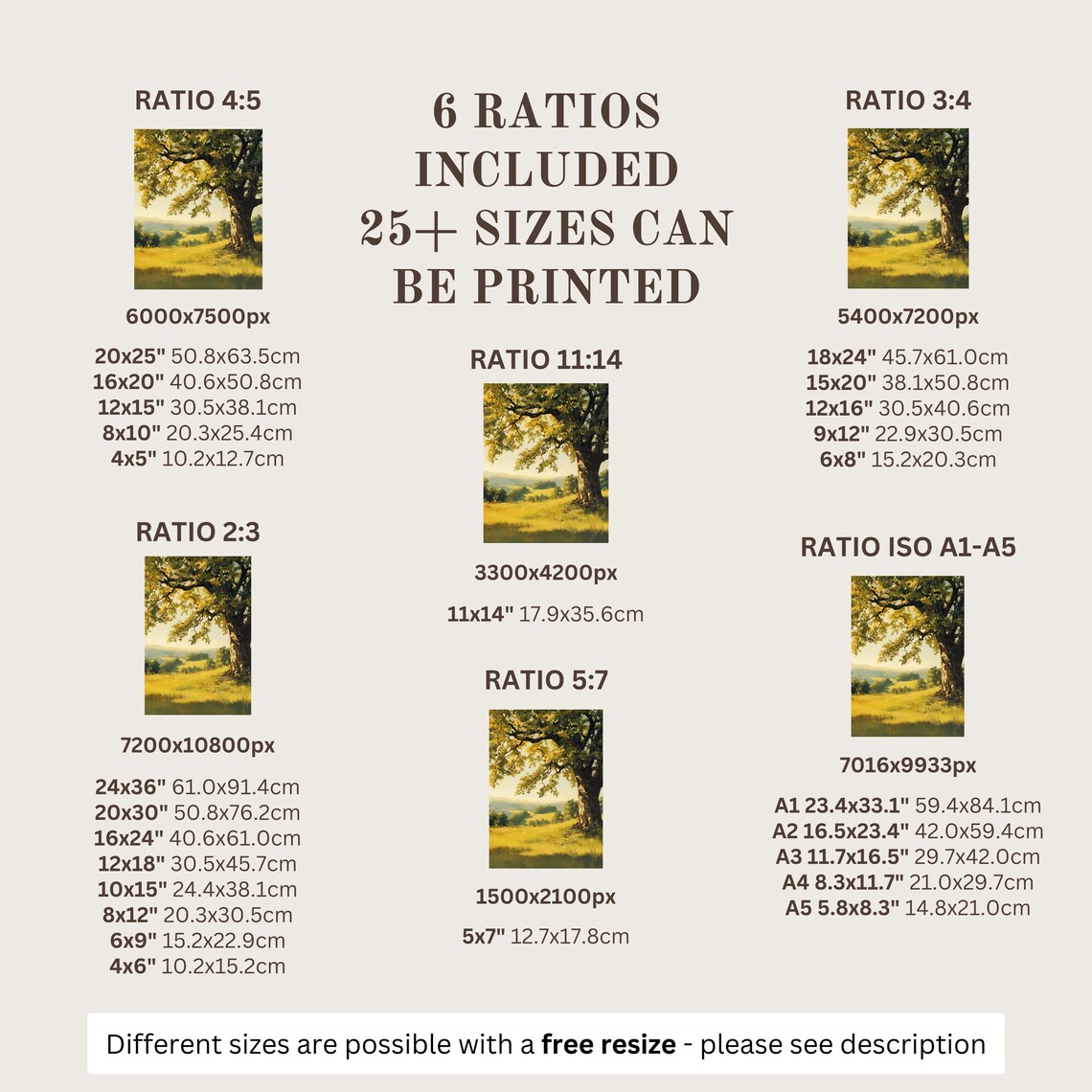 Printable Oak Tree in English Countryside Sunlit Grassy Meadow Art ...