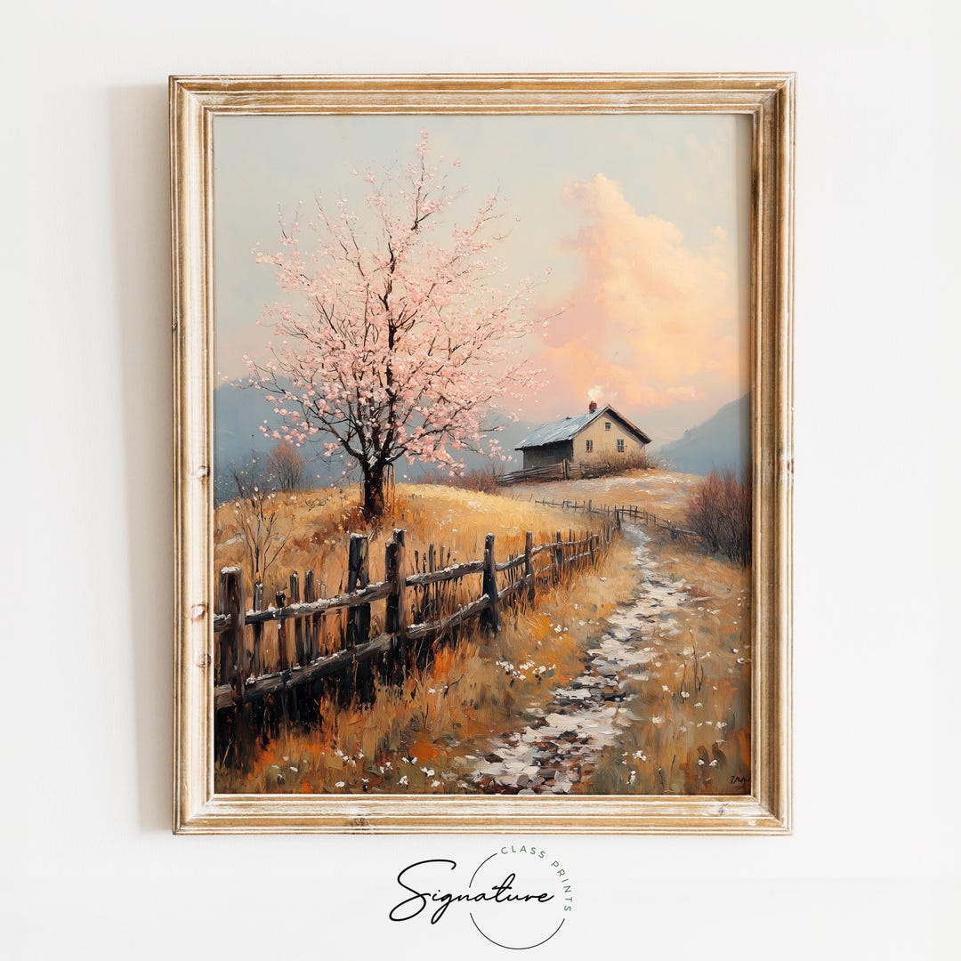 Cottage on a Quiet Hillside Path Rustic Autumn Landscape, Warm Country ...
