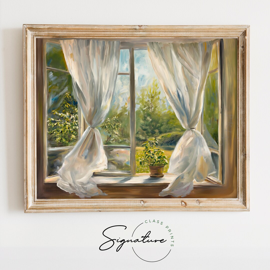 Open Window Summer Breeze Printable Art, Gentle Wind Artwork ...