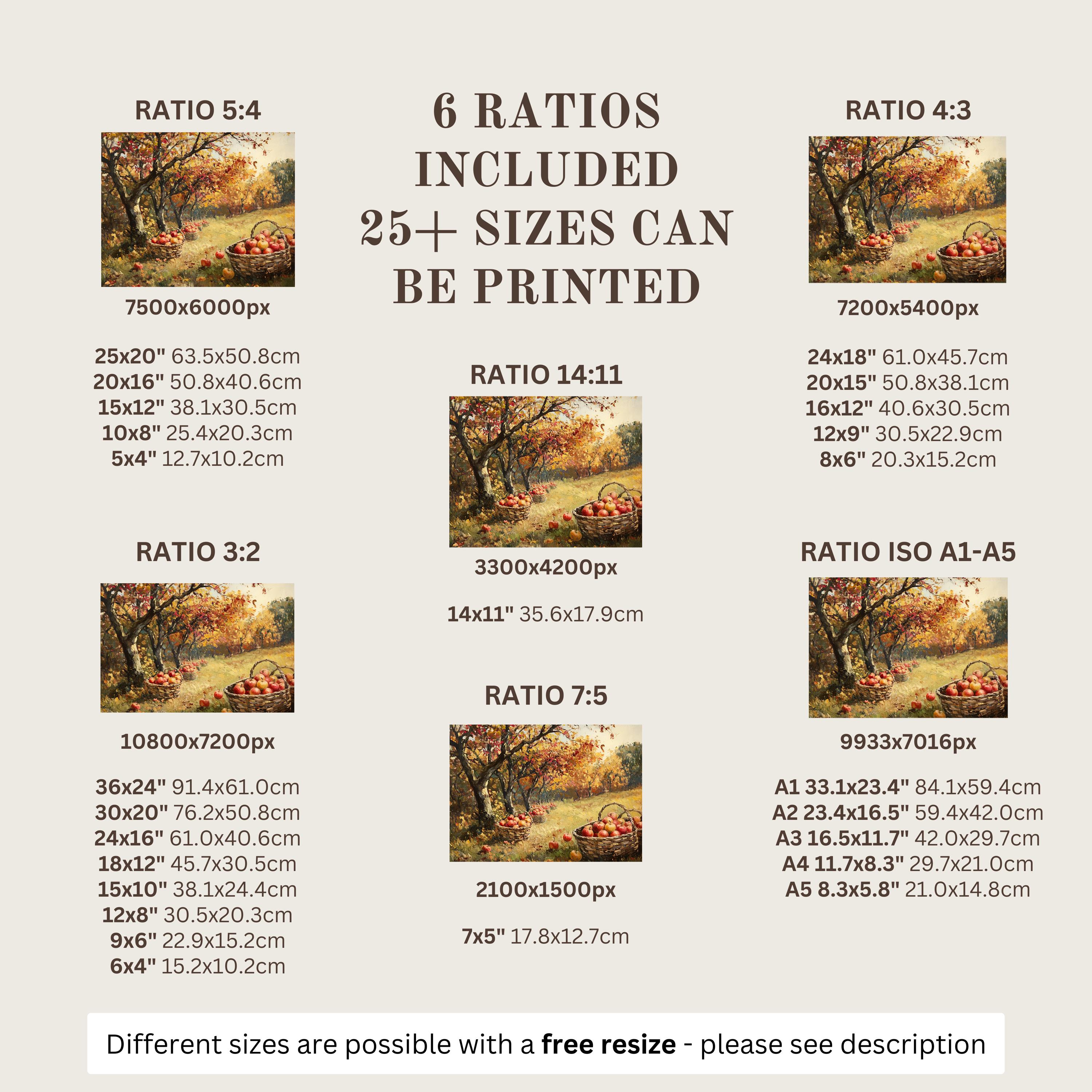 Printable Apple Orchard After Harvest - Rustic Autumn Farm Artwork ...