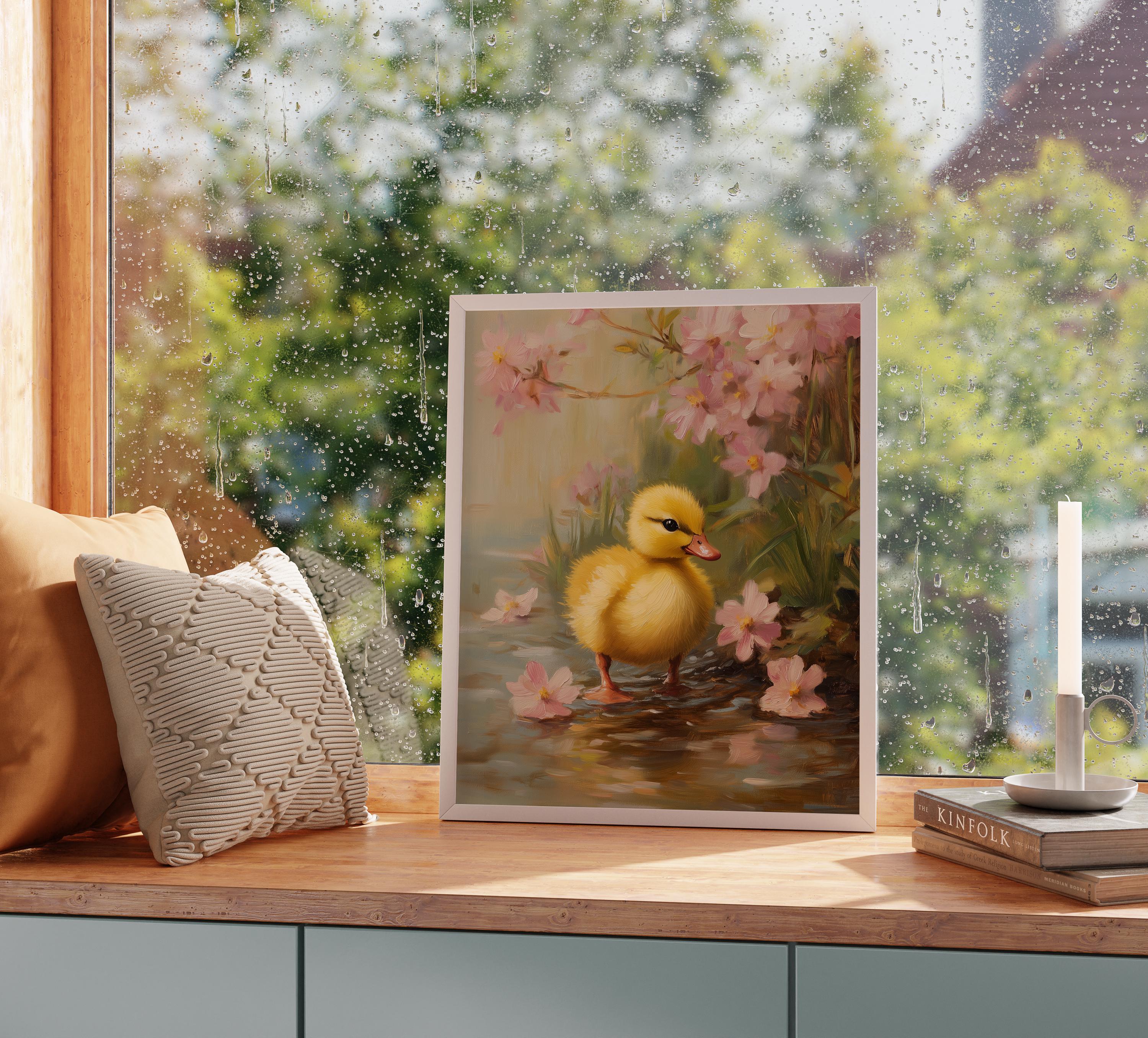 Spring Duckling Wall Art - Printable Duck Painting by Water's Edge ...