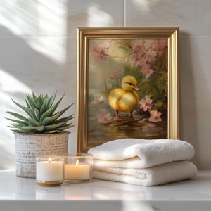 Spring Duckling Wall Art - Printable Duck Painting by Water's Edge ...