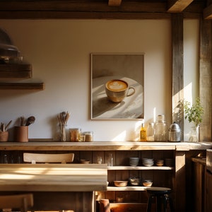 Printable Latte With Artful Foam Design Painting - Creative Coffee Artwork - Morning Latte Scene ...