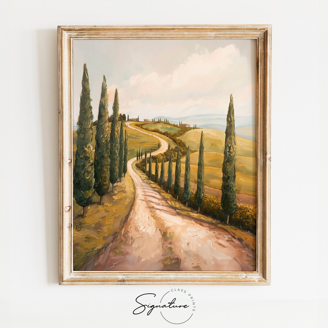 Tuscan Road Tranquility - Cypress Tree-lined Pathway Art, Printable ...