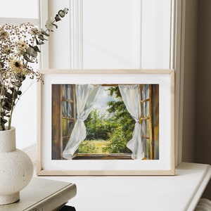 Open Window Summer Breeze Printable Art, Gentle Wind Artwork ...