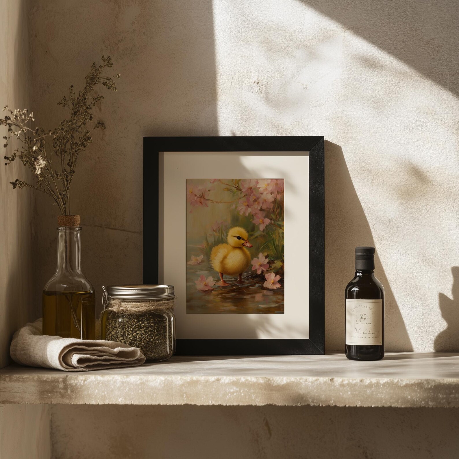 Spring Duckling Wall Art - Printable Duck Painting by Water's Edge ...